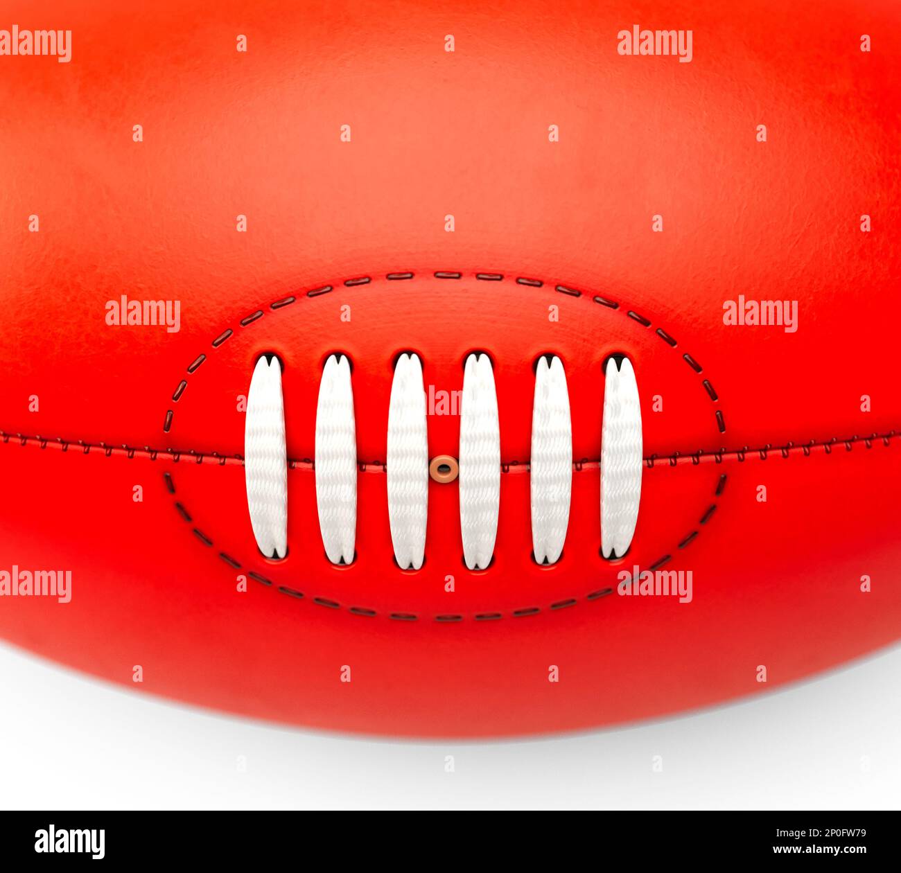 A generic unbranded aussie rules football ball on an isolated studio ...