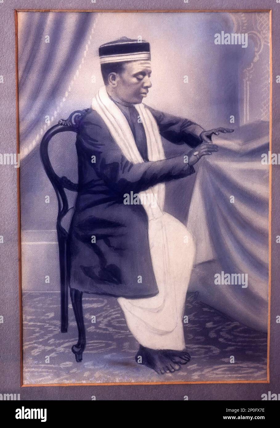 90 Years old picture in a chettiar home, Chettinad, Tamil Nadu, India ...