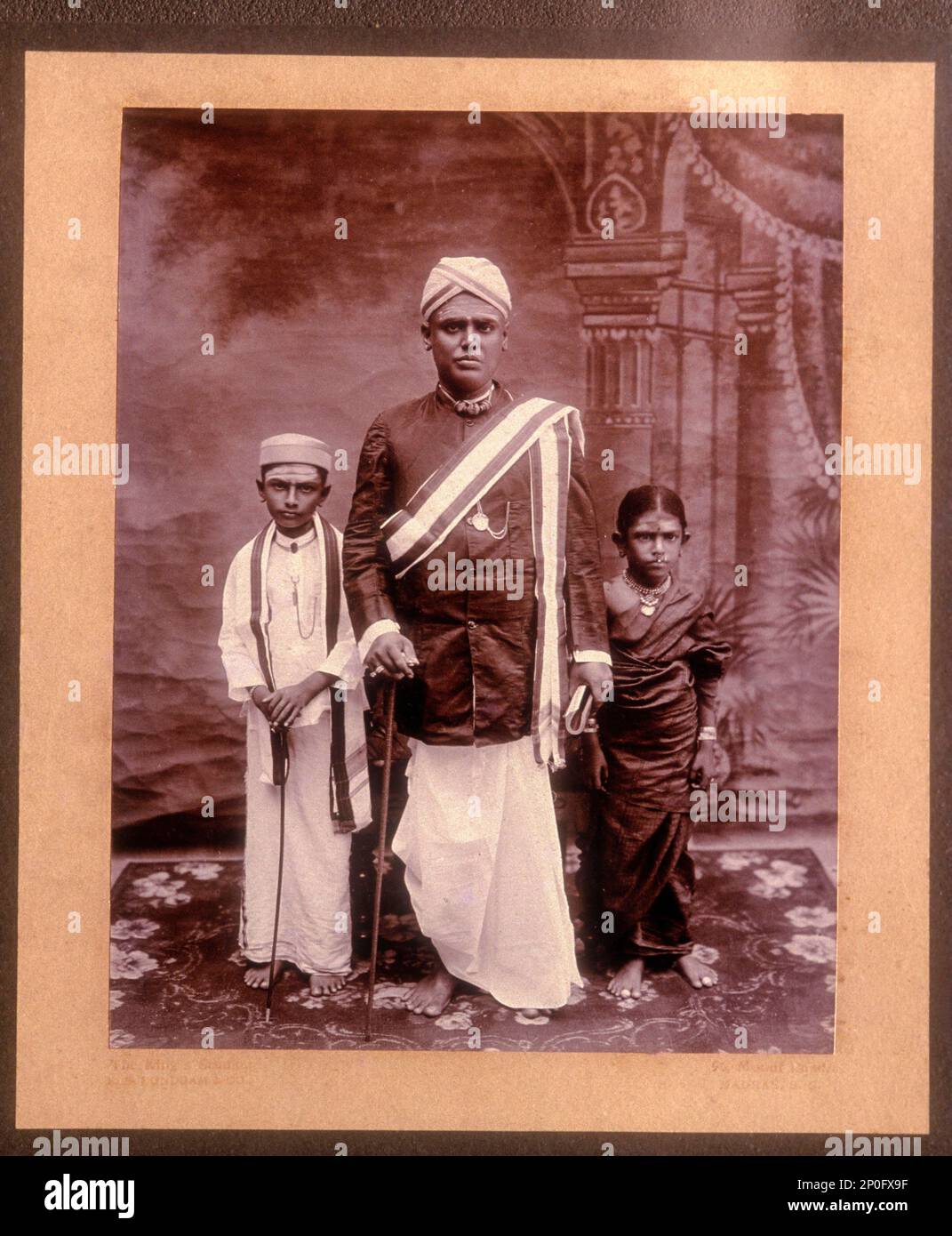 100 years old picture in a Chettiar home, Chettinad, Tamil Nadu, India ...