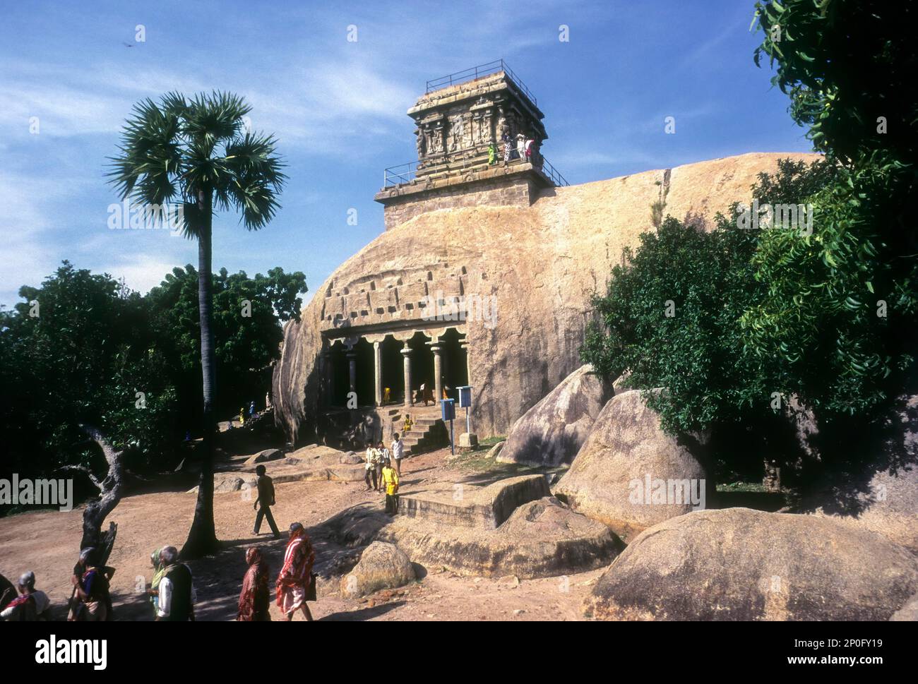 The ancient light house above the Mahishasuramardhini Cave temple in ...