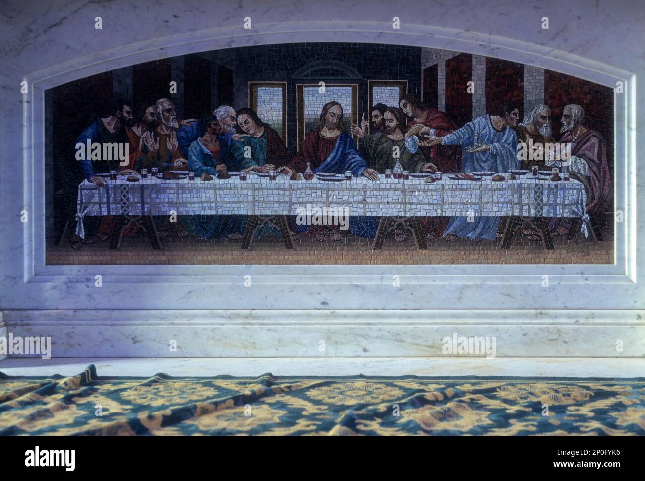 Last Supper dedicated in marble in Holy Ghost or Holy Spirit Church in ...