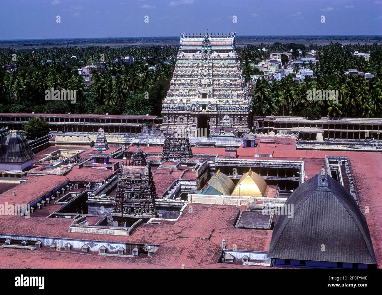 Aerial view of Thillai Nataraja temple in Chidambaram, Tamil Nadu ...