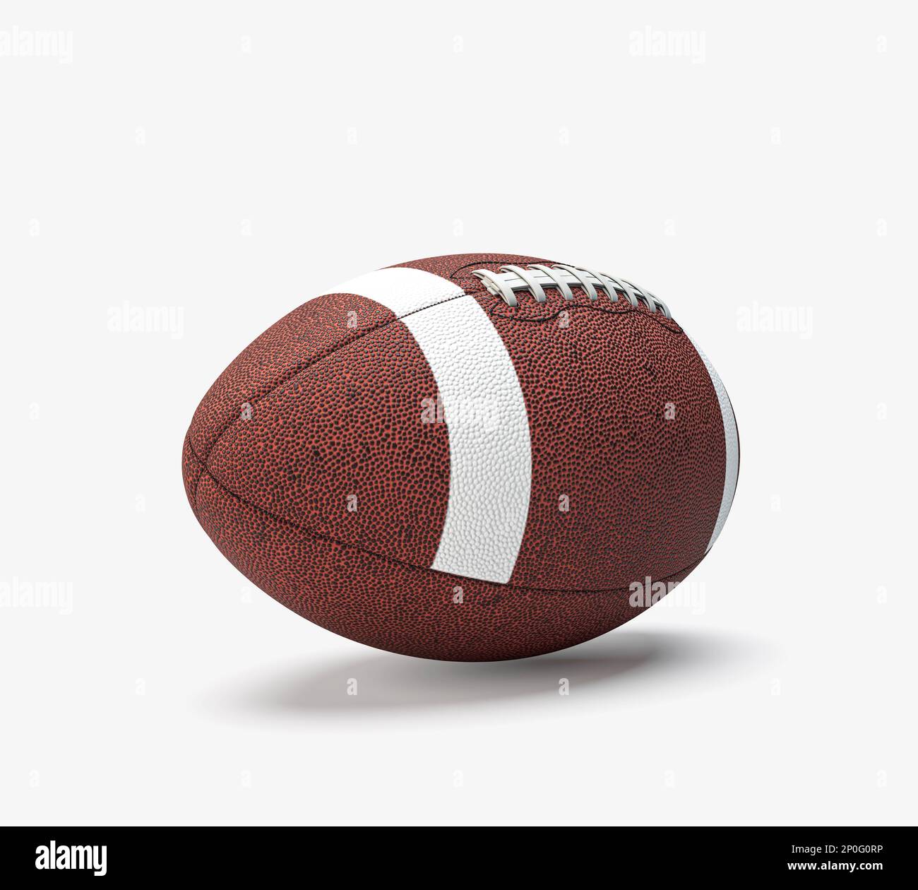 A generic unbranded american football ball on an isolated studio ...