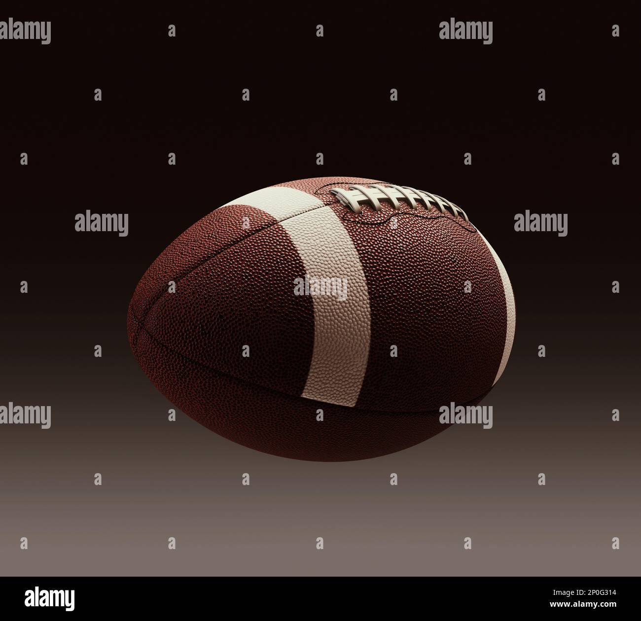 A generic unbranded american football ball on an isolated studio ...