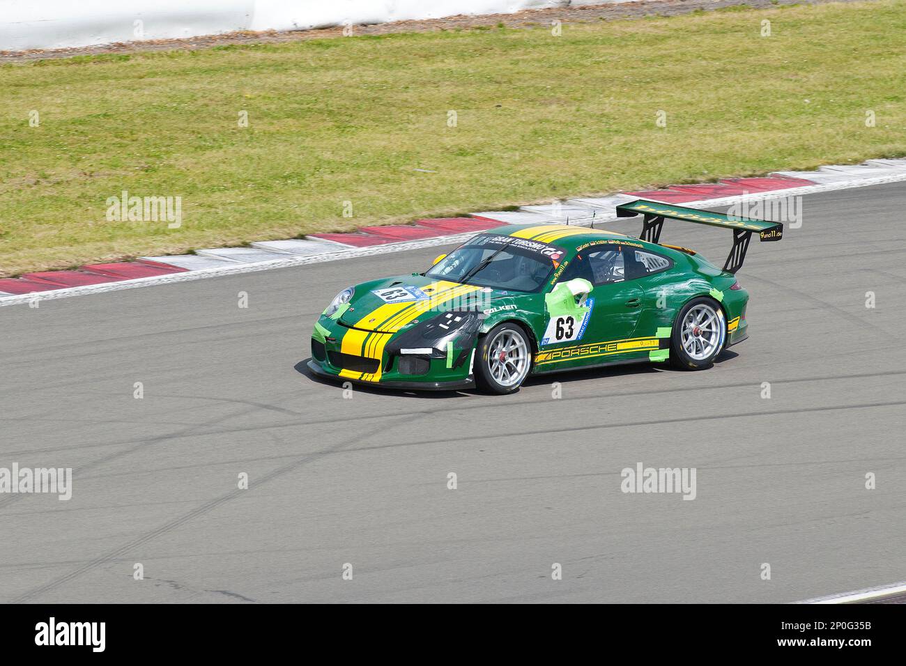 Porsche 911 GT3 R after accident, off track, repaired, racing accident, wing damage, body damage ...