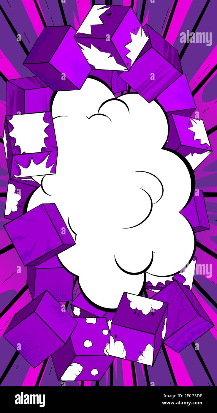 Dark Purple comic book wallpaper with cube shapes. Comics cartoon ...