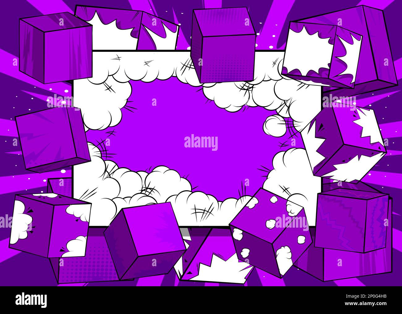 Dark Purple comic book wallpaper with cube shapes. Comics cartoon ...