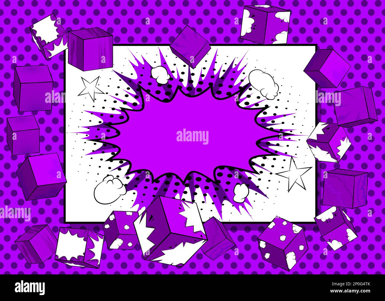Dark Purple comic book wallpaper with cube shapes. Comics cartoon ...