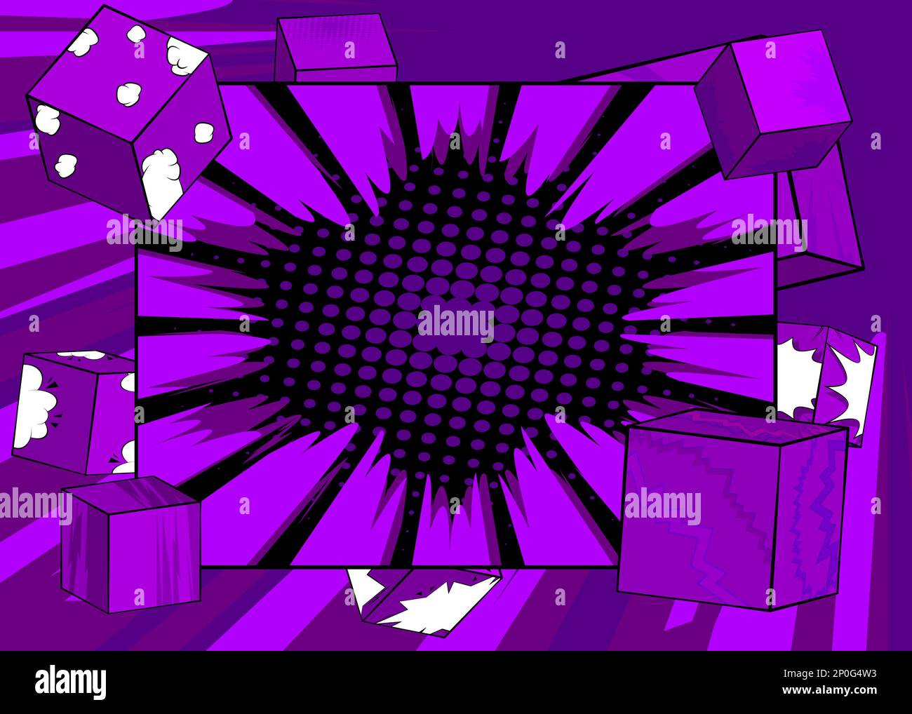 Dark Purple comic book wallpaper with cube shapes. Comics cartoon ...