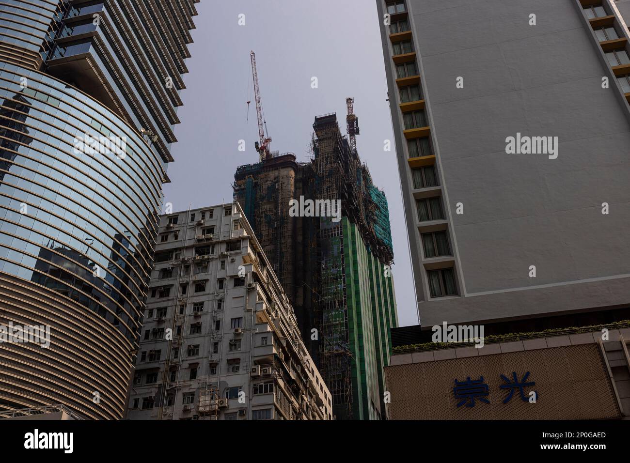 The aftermath of a high-rise fire is seen in Hong Kong, Friday, March 3 ...