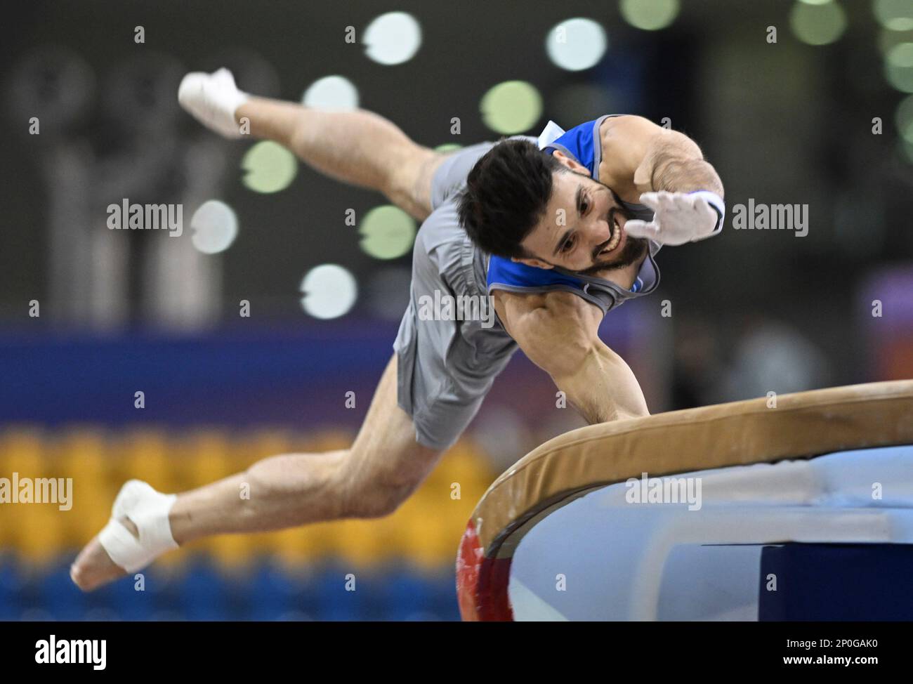 Doha, Qatar. 2nd Mar, 2023. Andrey Medvedev of Israel competes during ...
