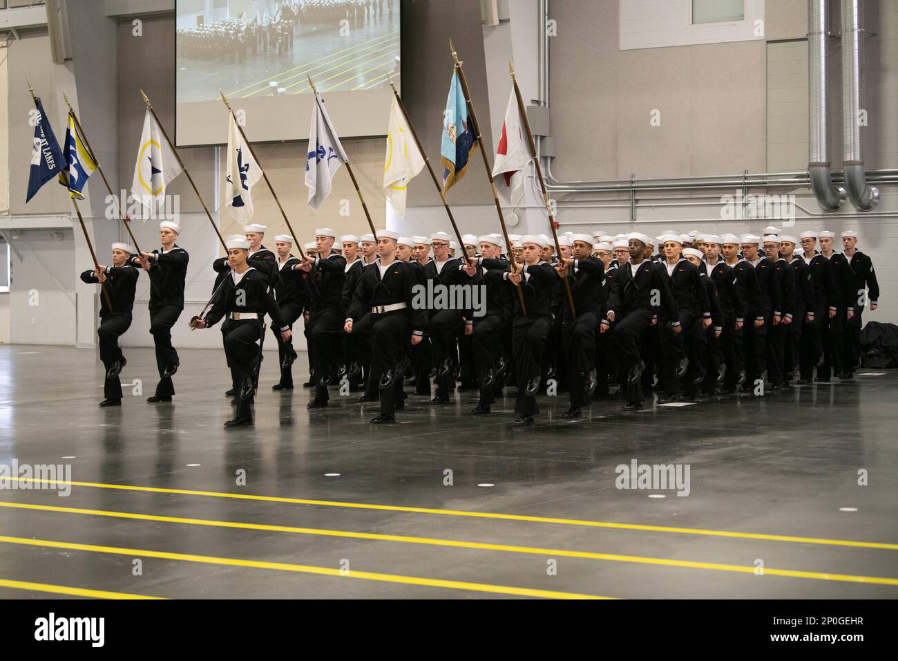 Pass in Review at U.S. Navy Recruit Training Command. More than 40,000 ...