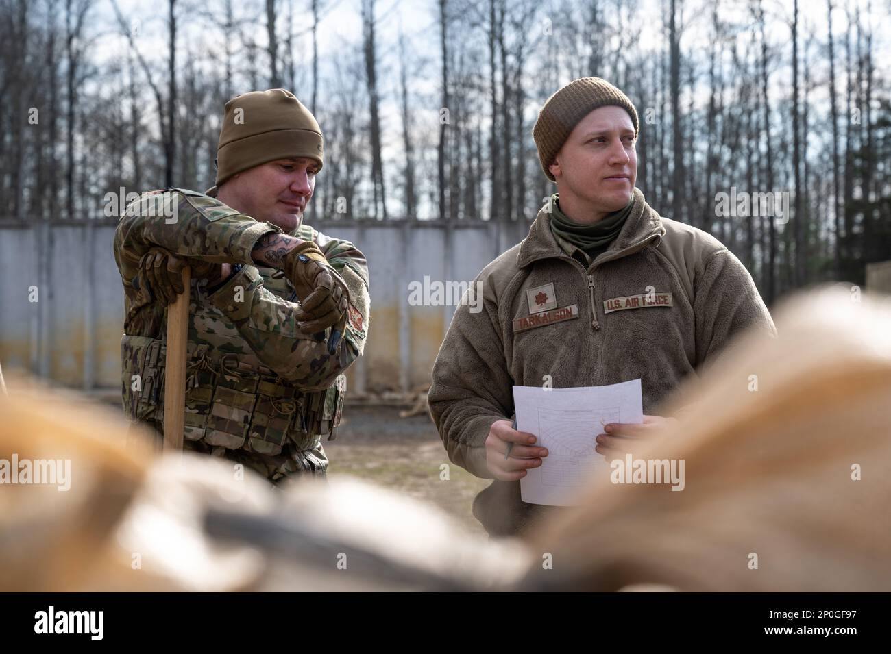 U.S. Air Force Tech. Sgt. Ryan Fitzgerald, left, and Maj. Joshua ...