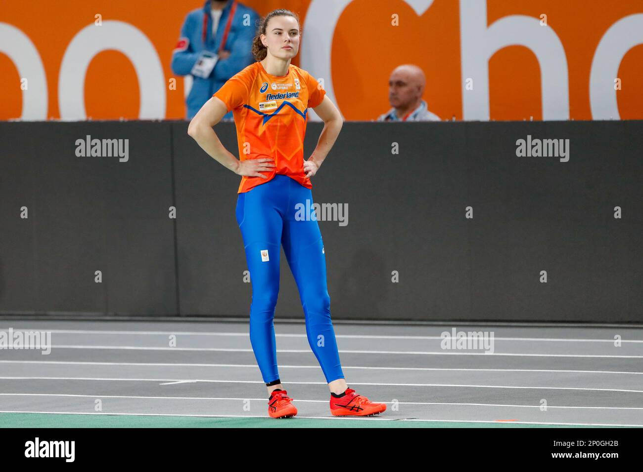 Sofie dokter competing on the high jump women hi-res stock photography ...