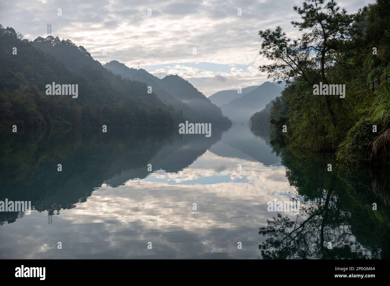 Beautiful scenery of Little East River in Hunan Stock Photo - Alamy