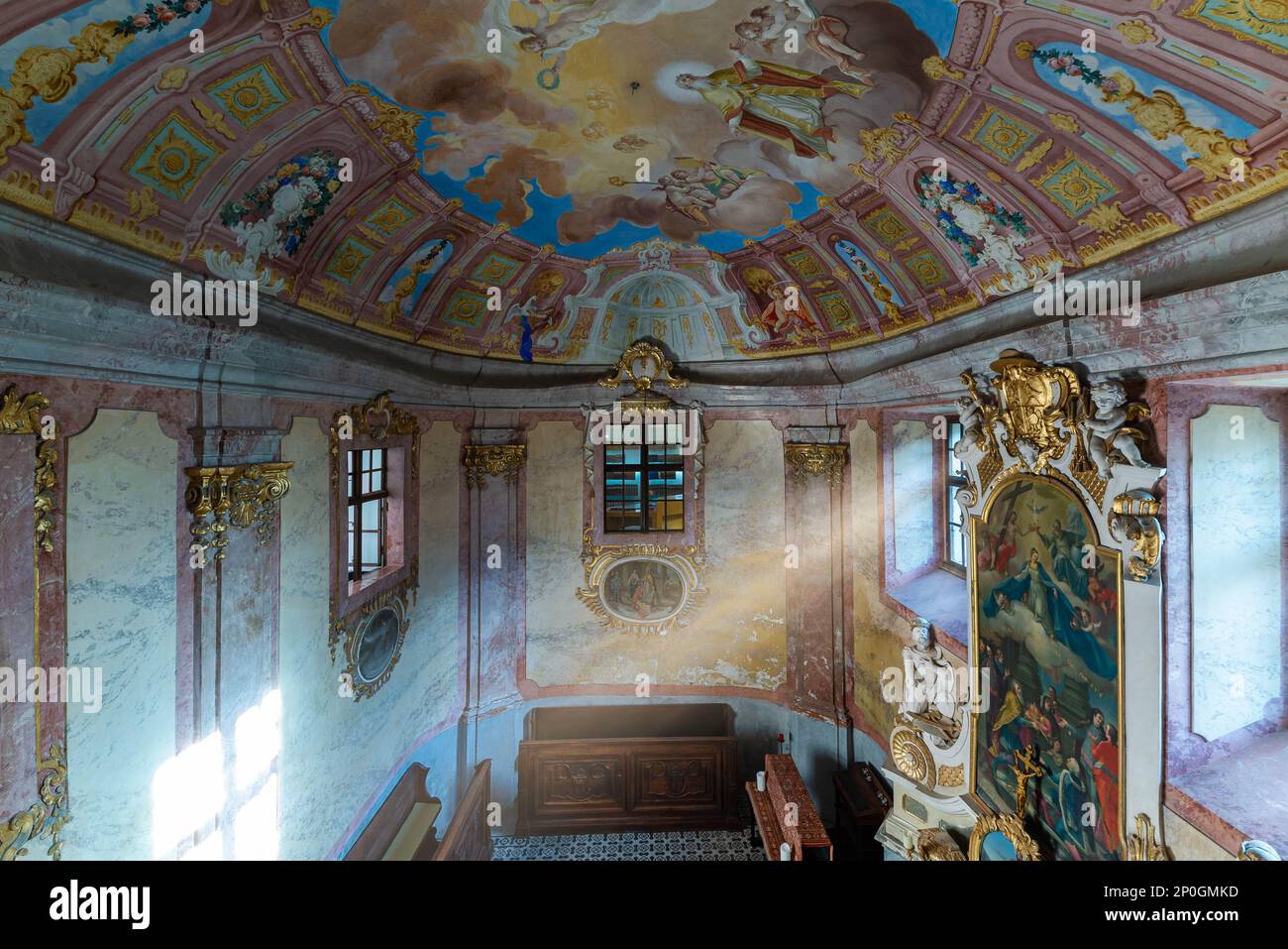 Bishop palace of Sümeg city Hungary. Built in 18th century in baroque ...