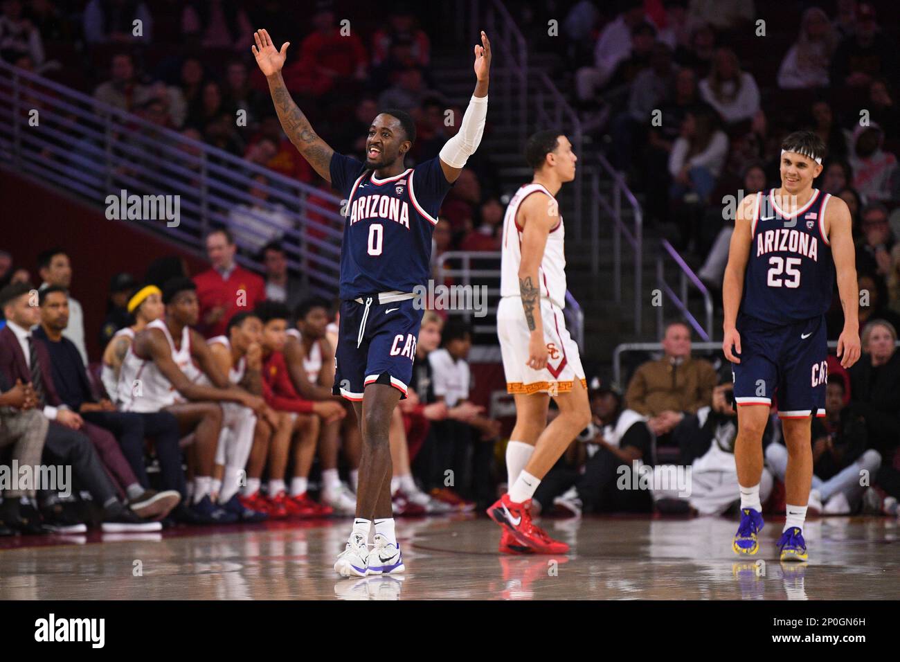 LOS ANGELES, CA - MARCH 02: Arizona Wildcats guard Courtney Ramey (0 ...