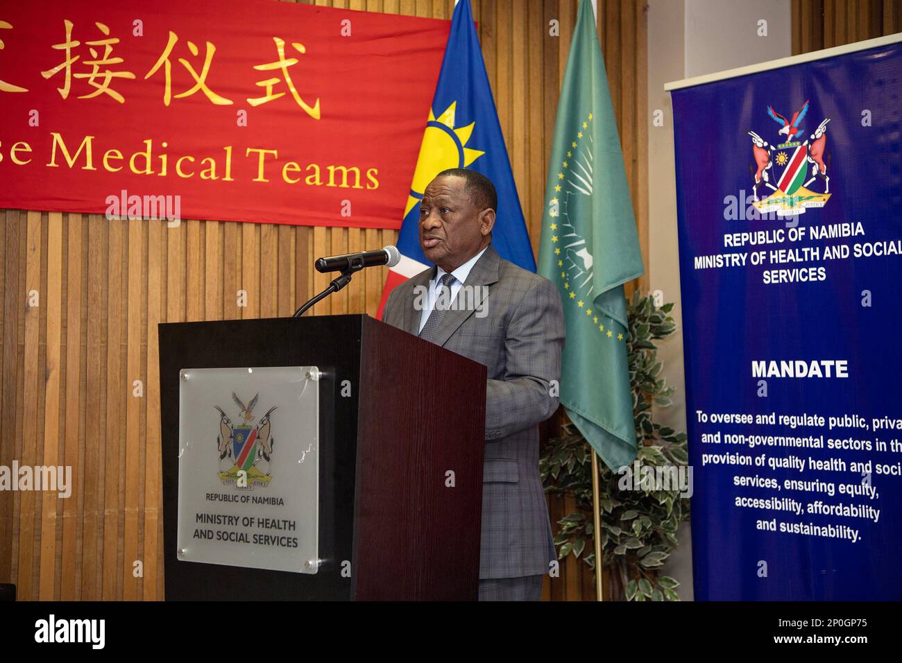 Windhoek, Namibia. 2nd Mar, 2023. Namibian Minister of Health and ...