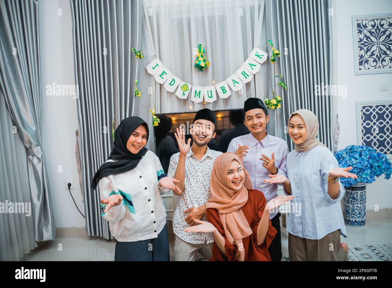group of young Muslims having fun together celebrating Ramadan Stock ...