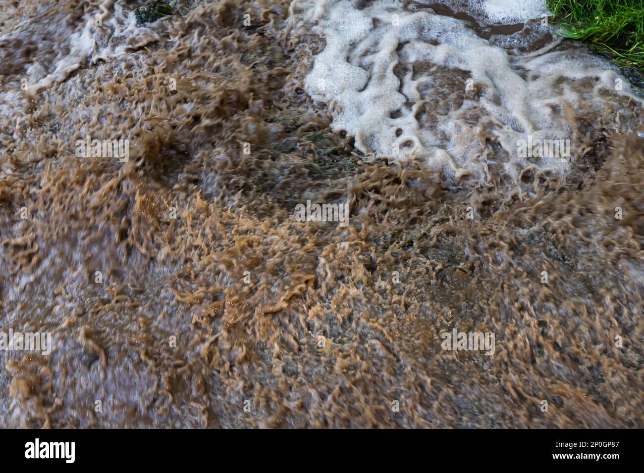 powerful waterfall with dirty water after the hard rain Stock Photo - Alamy