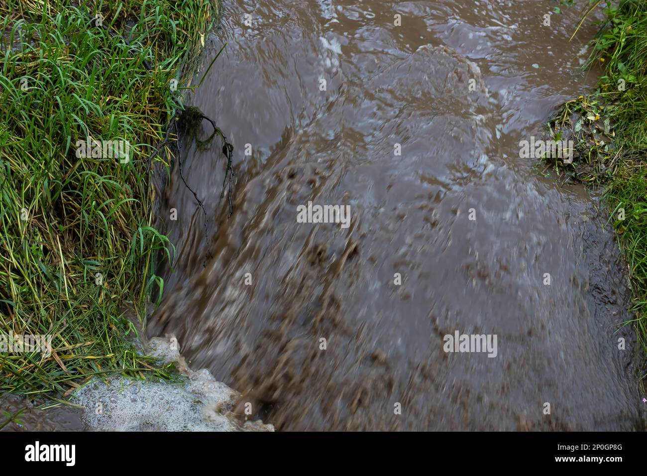 powerful waterfall with dirty water after the hard rain Stock Photo - Alamy