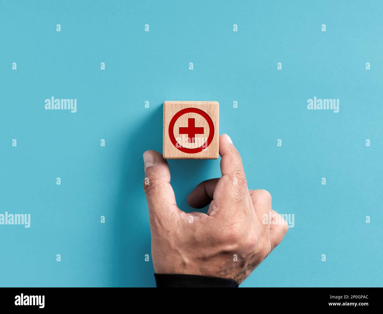 Health, healthcare and medical treatment concept. Hand places the ...