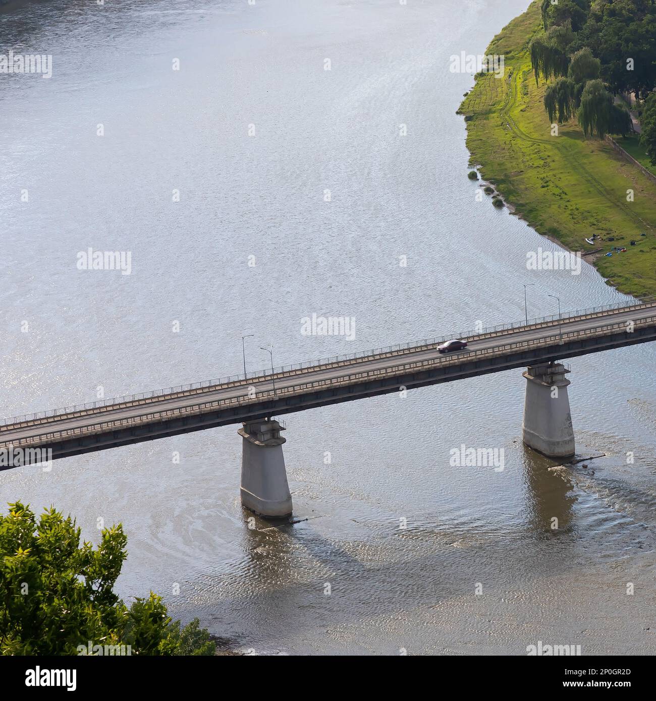 road bridge over the river top view water sky Stock Photo - Alamy