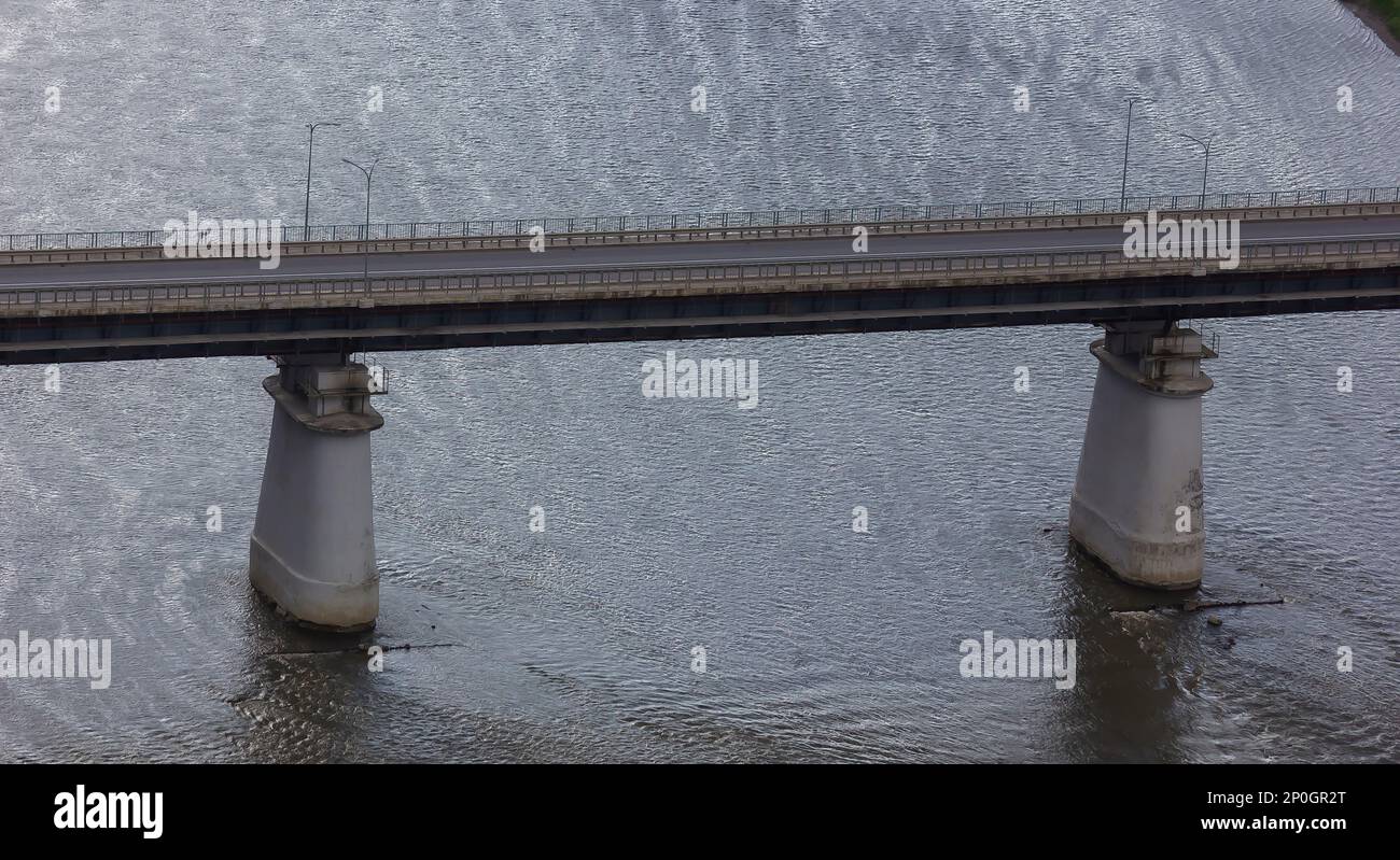 road bridge over the river top view water sky Stock Photo - Alamy