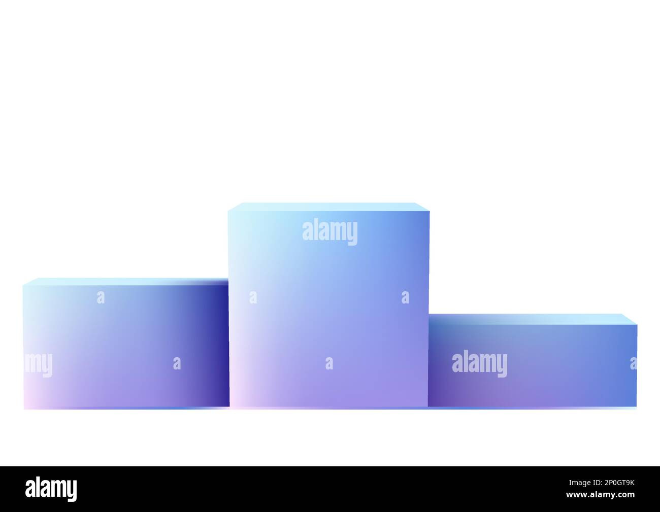 Winners podium 3D realistic blue and pink gradient empty isolated on ...