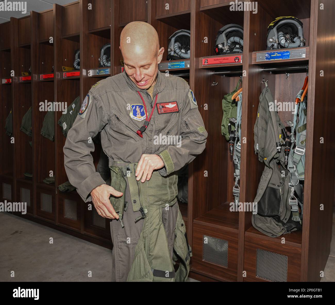 Colonel Mathew Calhoun, 131st Bomb Wing commander flew his final flight ...
