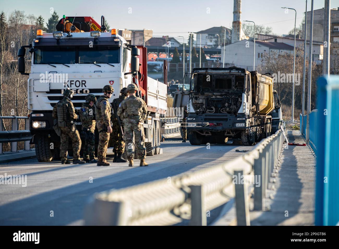 KFOR Regional Command-East (RC-East) clears a bridge in Mitrovica ...