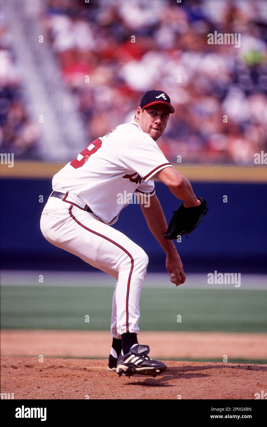 1999: Relief pitcher John Rocker of the Atlanta Braves pitches during a ...