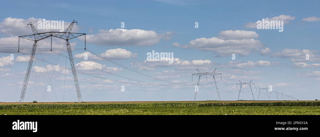 Overhead power line, power transmission line, support of high-voltage ...