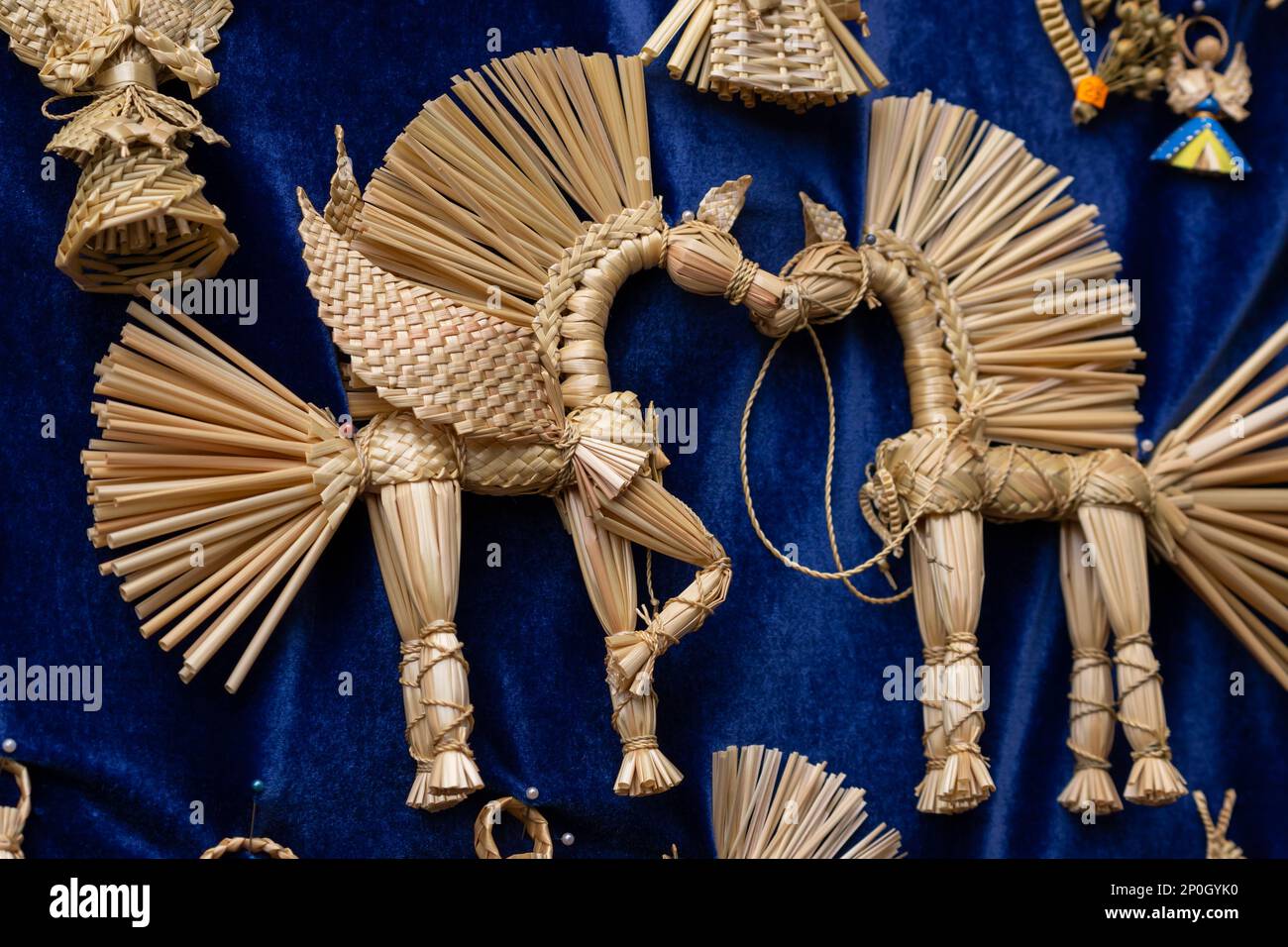 Traditional handmade straw doll gift on the Shrovetide carnival Stock ...