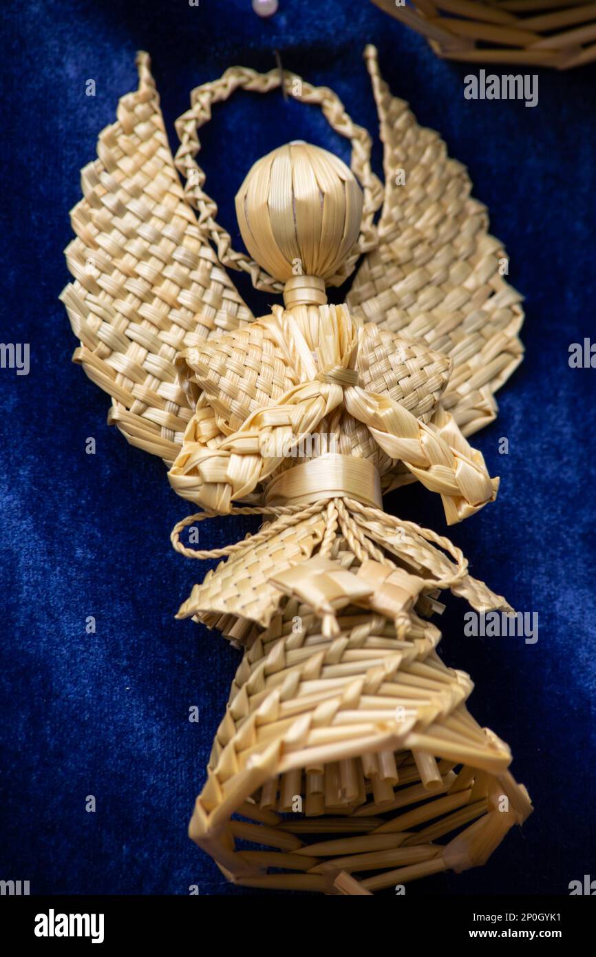 Traditional handmade straw doll gift on the Shrovetide carnival Stock ...