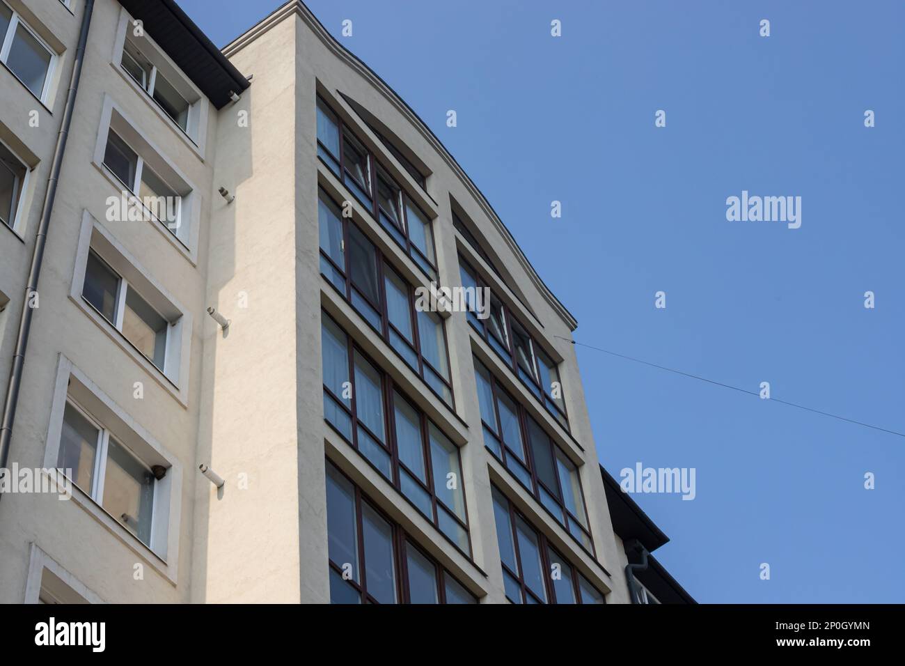 Modern European residential apartment buildings quarter. Abstract ...