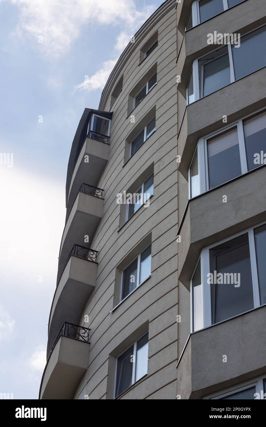 Modern European residential apartment buildings quarter. Abstract architecture, fragment of ...