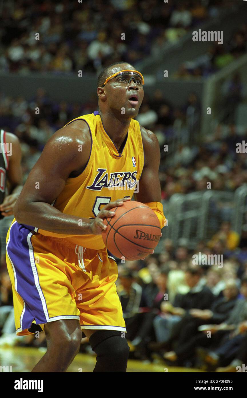 FILE Horace Grant of the Los Angeles Lakers shoots a free throw during a National Basketball Association game against the Chicago Bulls at the Staples Center in Los Angeles CA. Photo by