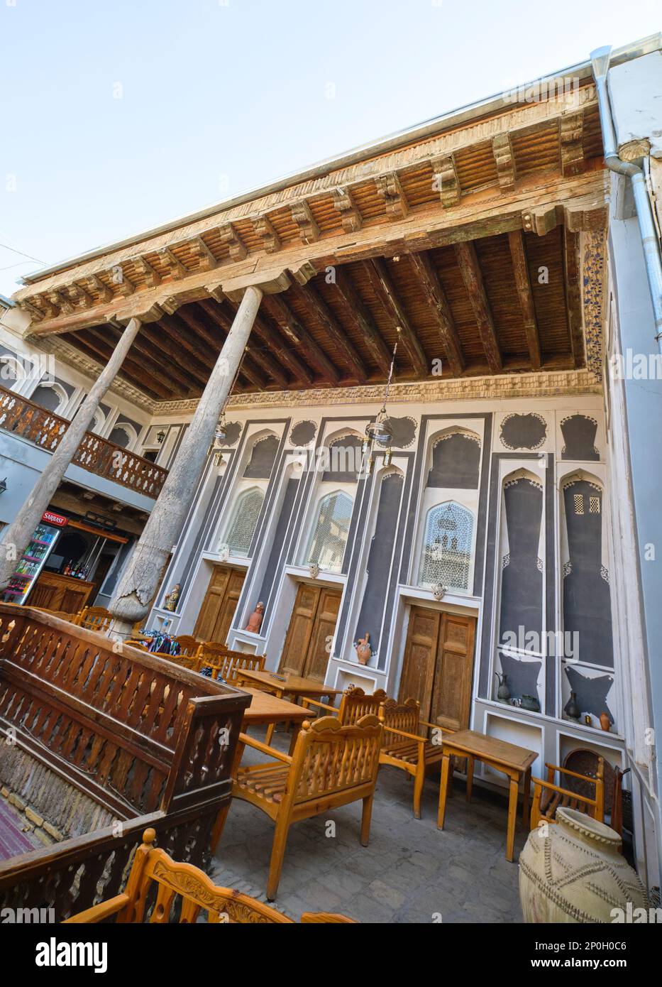 Exterior view, the house now used as a restaurant and the facade ...