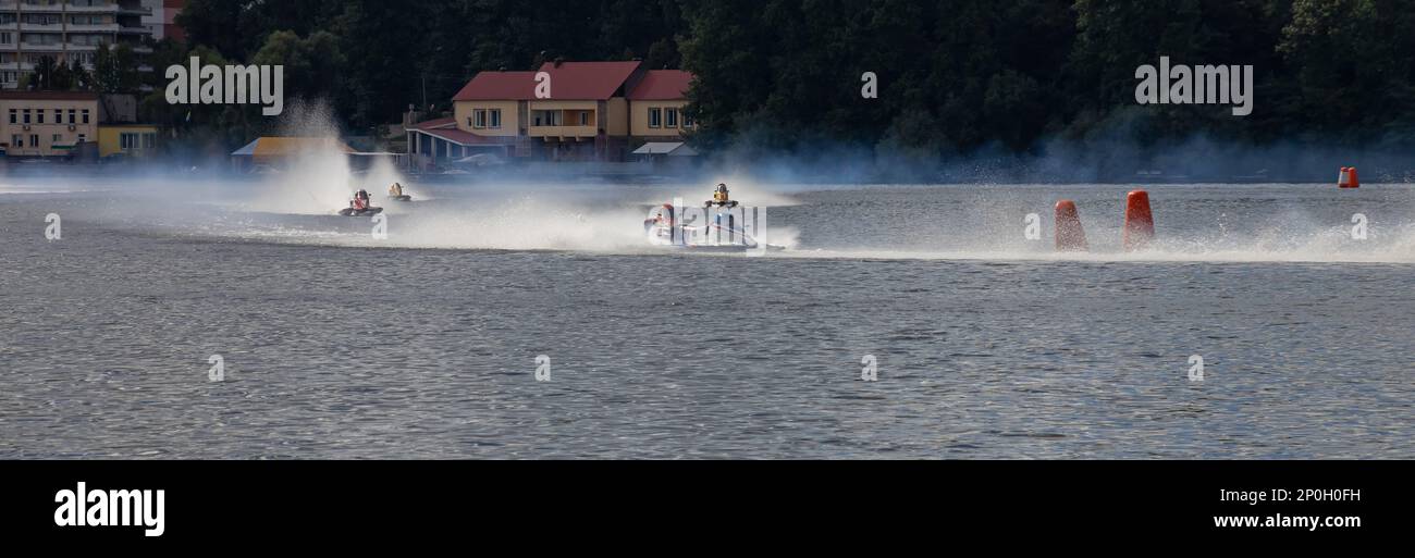 sport. motor boat races. speed, water sports. competition on the water ...