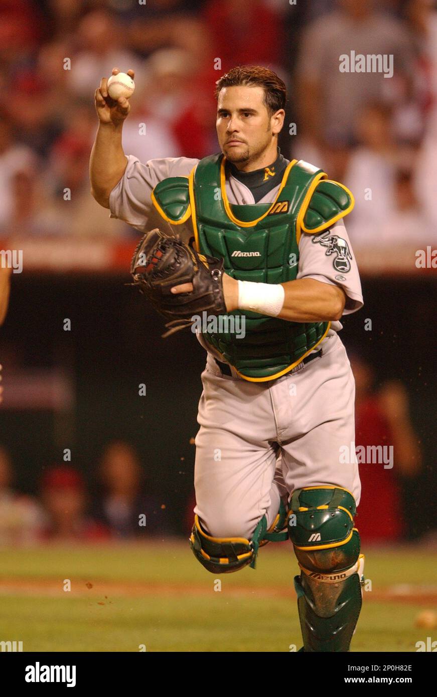 12 Sept 2002: Ramon Hernandez of the Oakland A's during the A's 7-6 ...