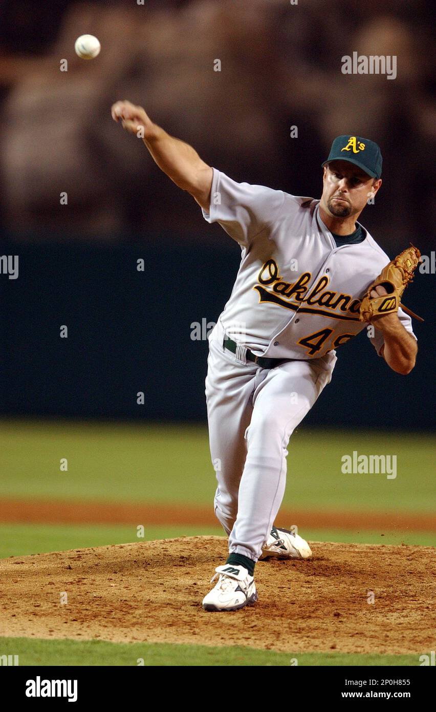 11 Sept 2002: Mike Fyhrie of the Oakland A's during the A's 6-5 loss to ...