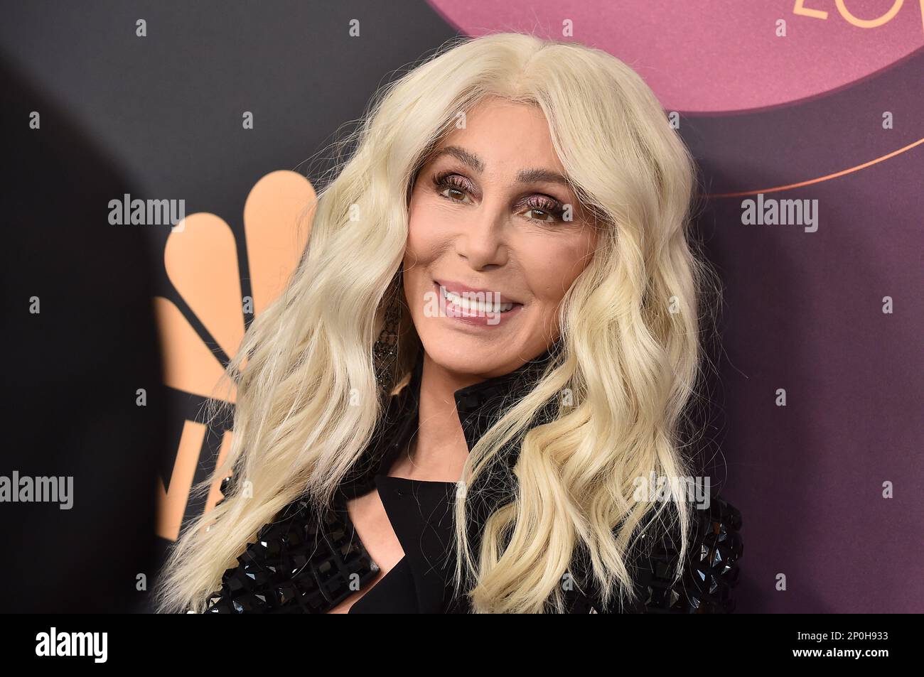 Hollywood, US, March 2, 2023, Cher arriving on the red carpet for Carol ...