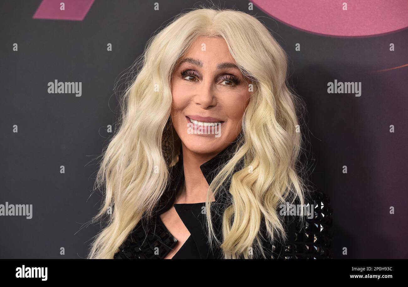 Hollywood, US, March 2, 2023, Cher arriving on the red carpet for Carol ...