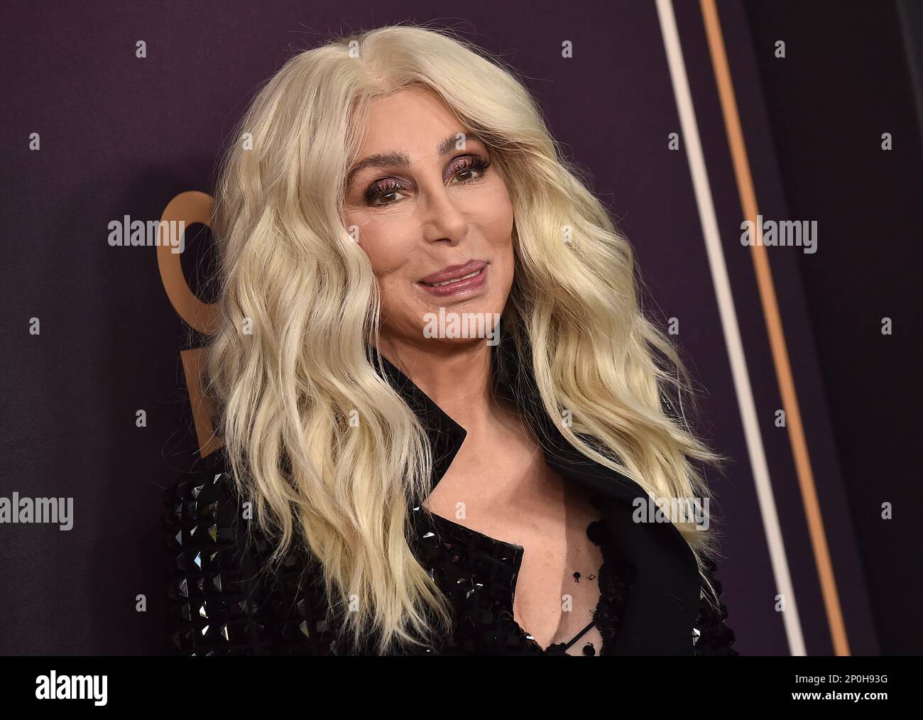Hollywood, US, March 2, 2023, Cher arriving on the red carpet for Carol ...
