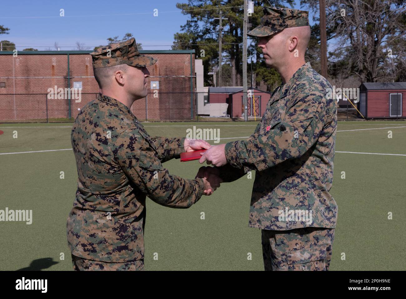 U.S. Marine Corps Lt. Col. Robert Barbaree III (left), commanding ...