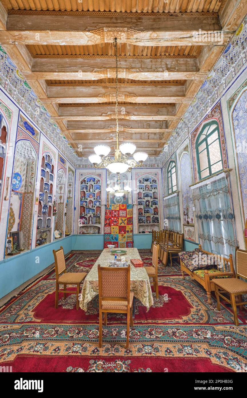 The grand receiving, living room, now used as a dining room. A family ...