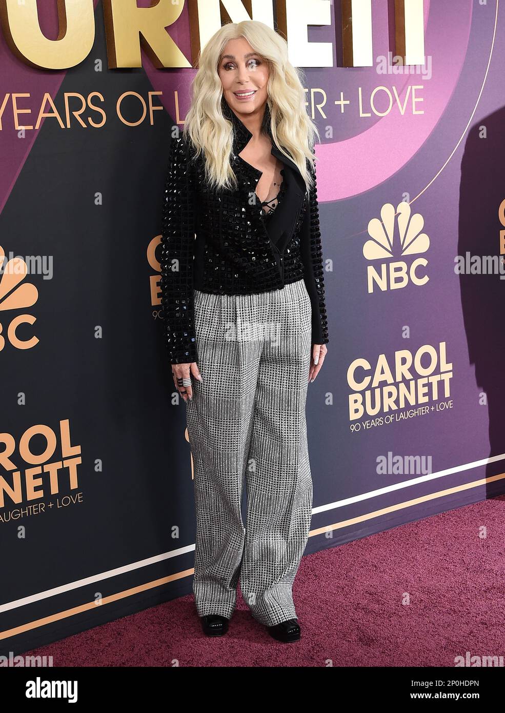 Hollywood, US, March 2, 2023, Cher arriving on the red carpet for Carol ...