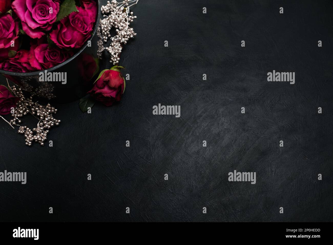 burgundy red roses dark background passion love Stock Photo - Alamy