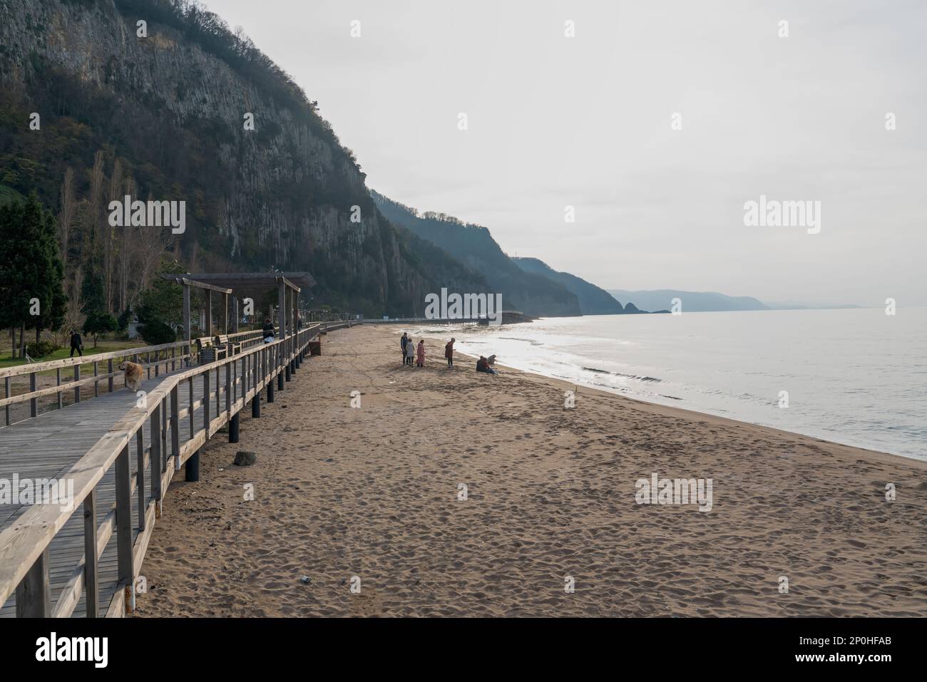 Guzelcehisar, Bartin, Turkey - December 31 2022: Lava, basalt columns ...